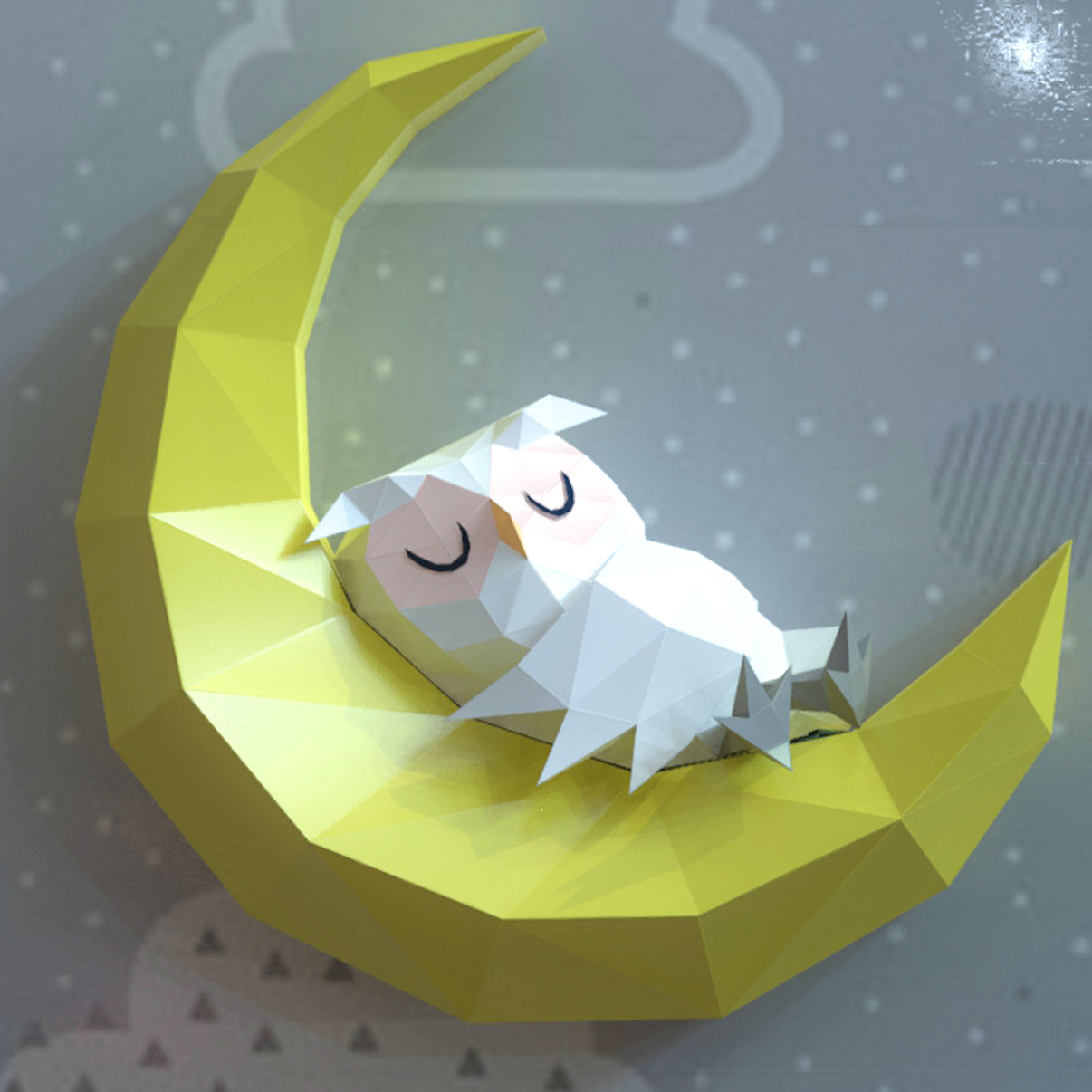 owl, papercraft owl, Papercraft bird, owl on moon, papercraft moon, DIY ...