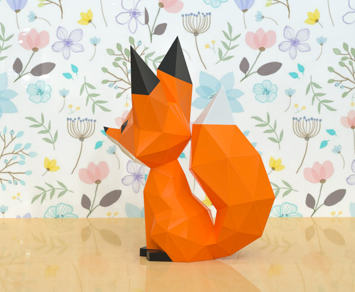 Fox, Papercraft Fox, Papercraft, DIY craft , Fox Sculpture, Fox Statue ...