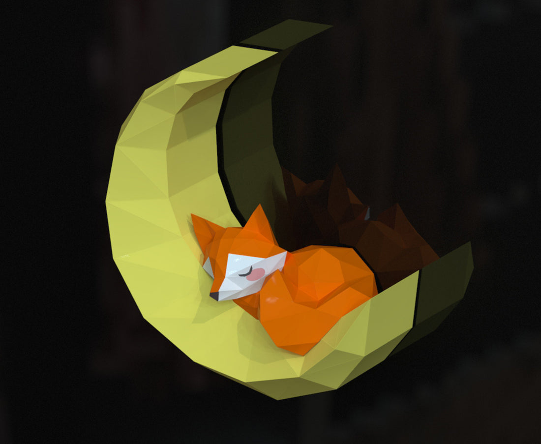 Fox, Papercraft Fox, Papercraft, DIY craft , Paper Model Wall decor ...